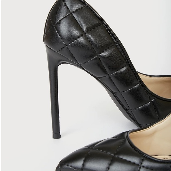Shoes | New Black Quilted High Heels Vegan Leather | Poshmark